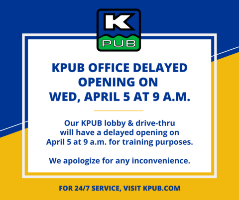 KPUB Office Delayed Opening on Wed, April 5 • Kerrville Public Utility ...